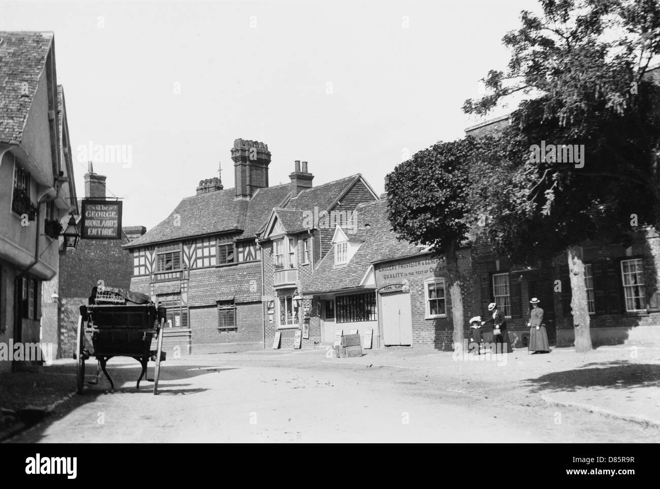 The old england houses Black and White Stock Photos & Images - Alamy