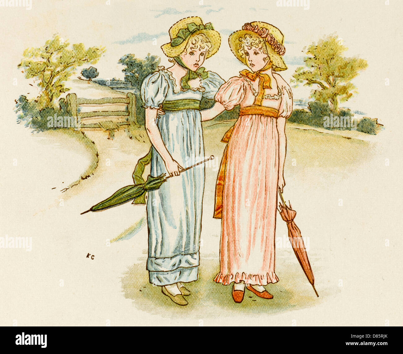 Two Victorian Girls Stock Photo - Alamy