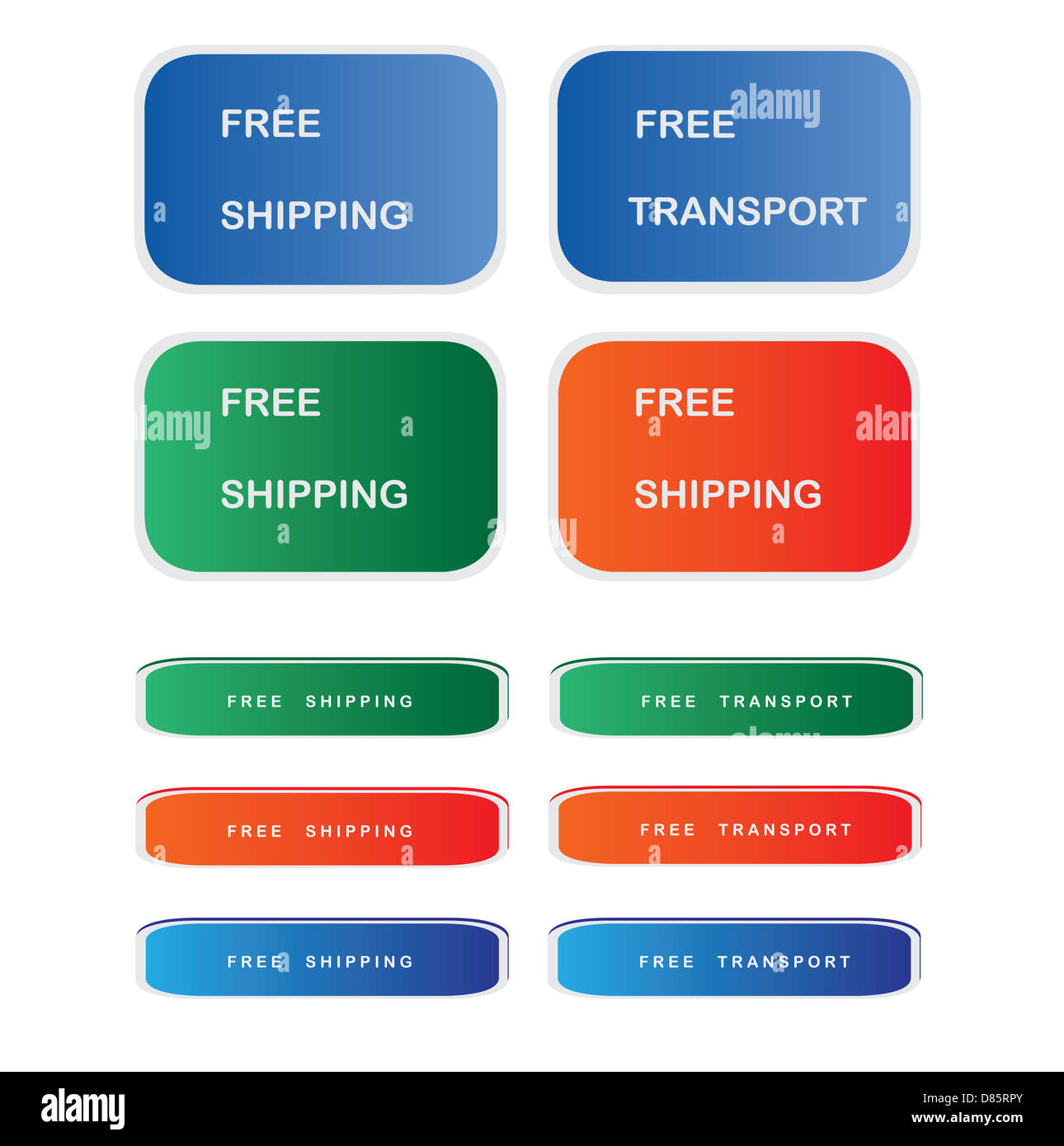 free shipping and transport labels Stock Photo - Alamy