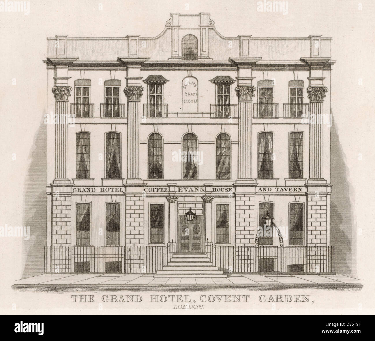 London Evans Grand Hotel Coffee House Stock Photo - Alamy