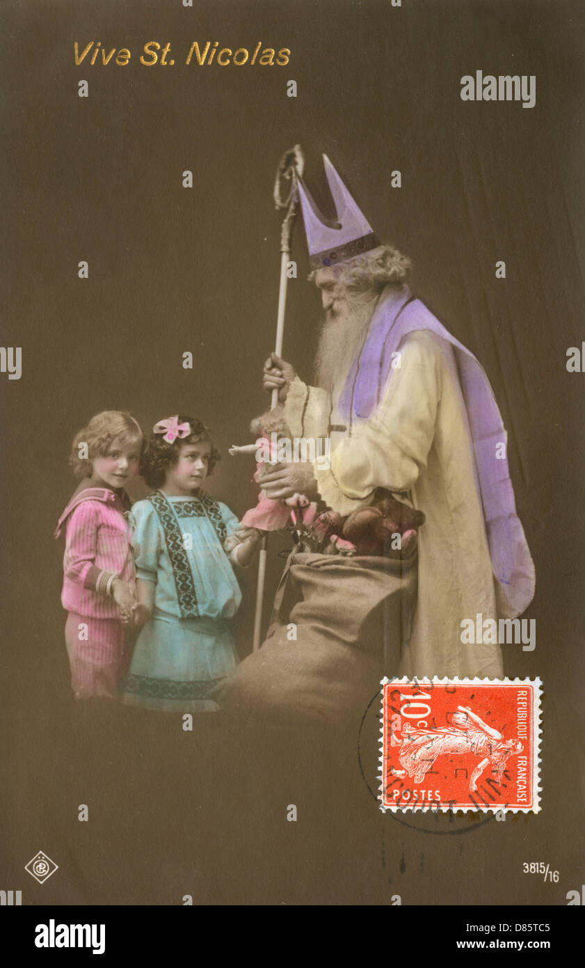 Father Christmas as St. Nicholas Stock Photo - Alamy