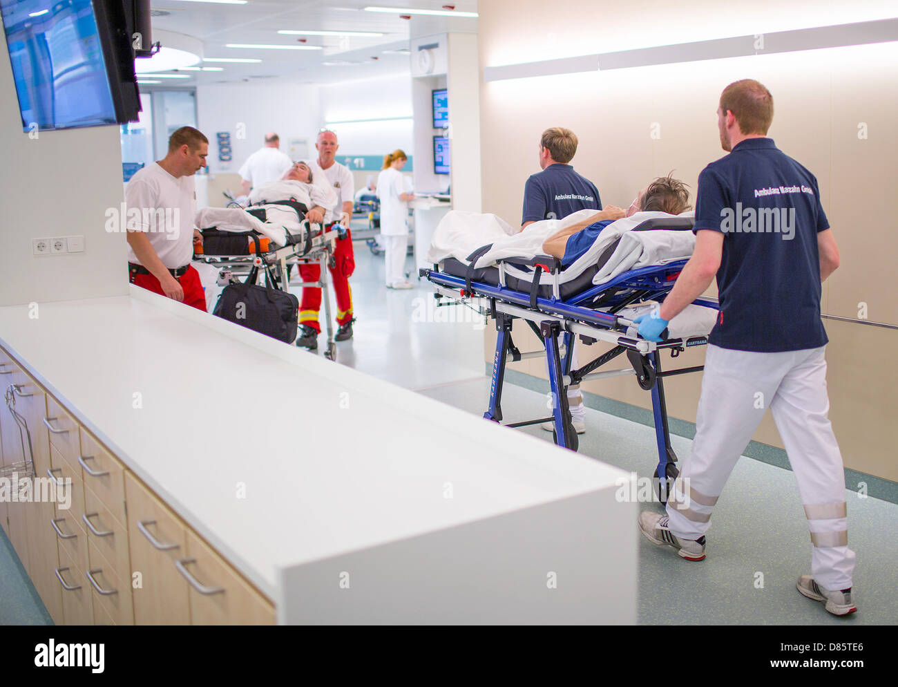 Medical personell works at the rescue center of the Emergency Hospital ...