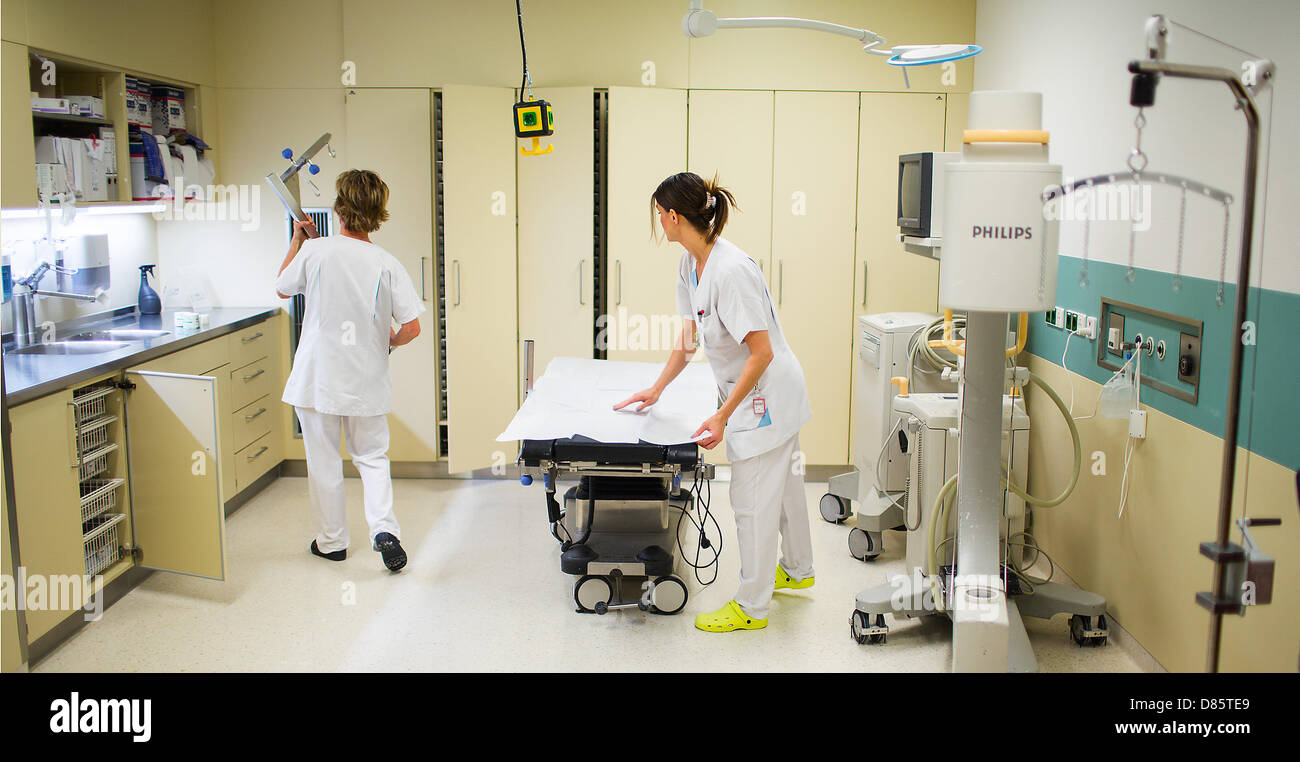 Medical personell works at the rescue center of the Emergency Hospital ...