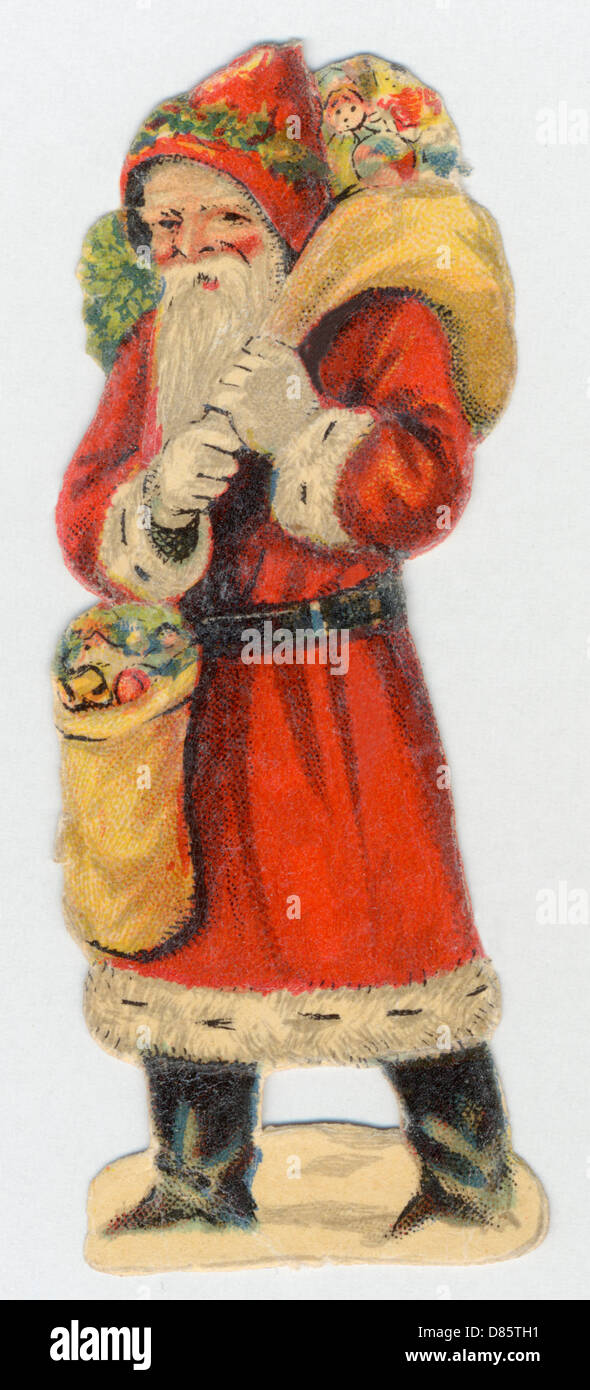 Father Christmas delivering Xmas presents Stock Photo - Alamy