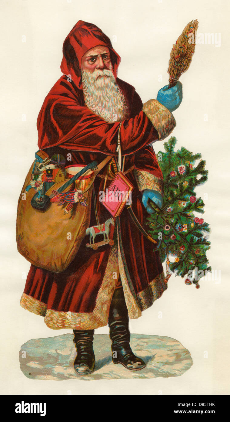 Father Christmas delivering Xmas presents Stock Photo - Alamy