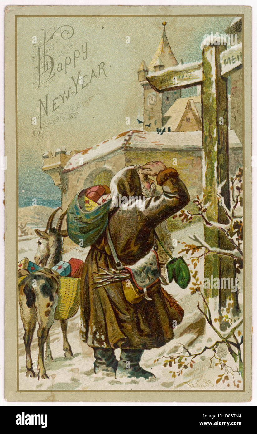 Father Christmas delivering Xmas presents Stock Photo - Alamy