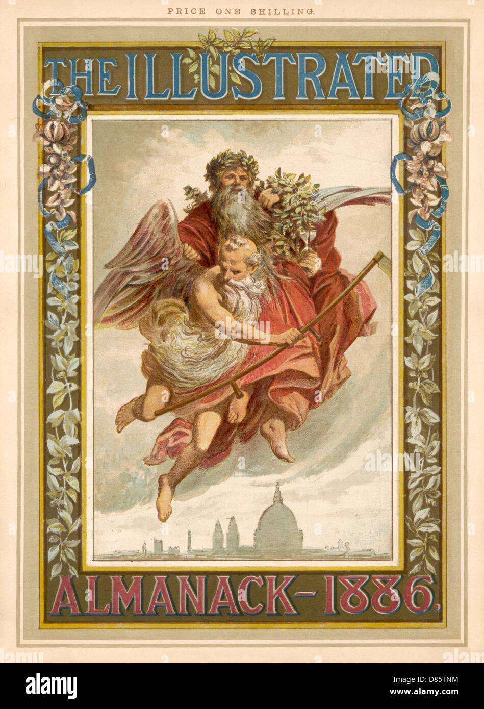 Father Christmas and Old Father Time Stock Photo - Alamy