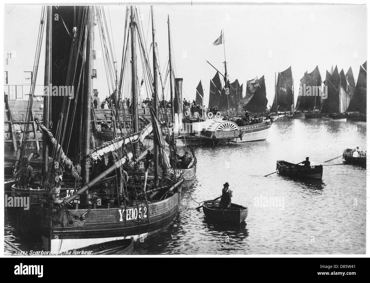 Scarborough, sailing ships in the harbour Stock Photo - Alamy