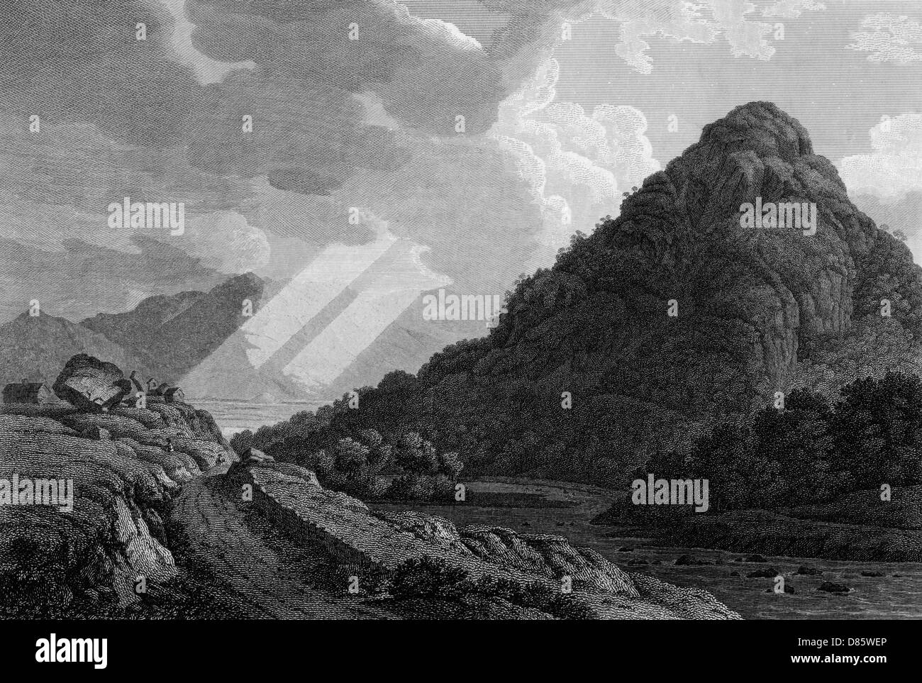 Castle Crag and Bowder Stone, Lake District Stock Photo - Alamy