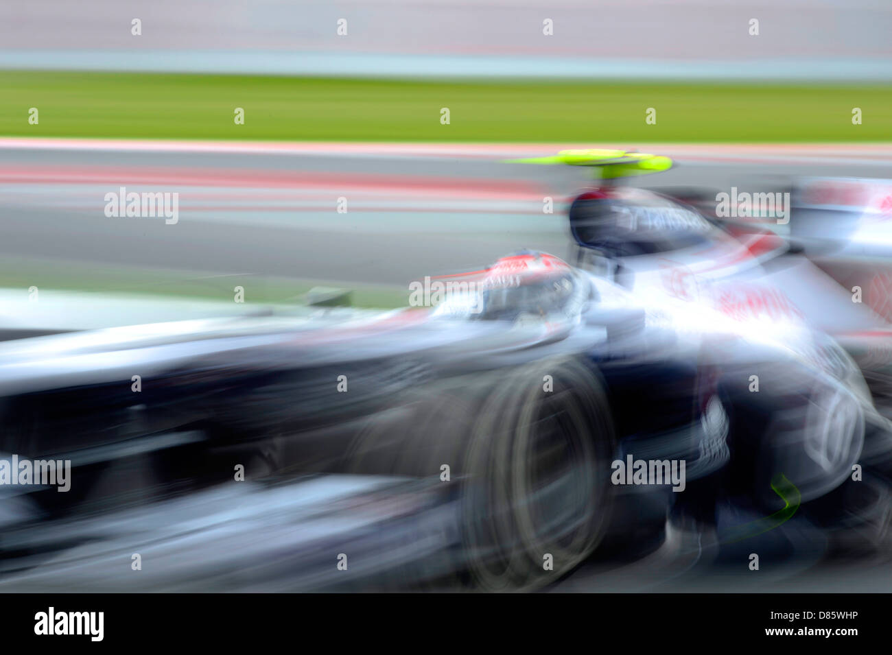blurred Williams Formula One race car during the Spanish Formula One ...