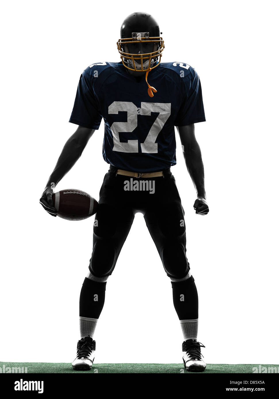 one quarterback american football player man in silhouette studio ...