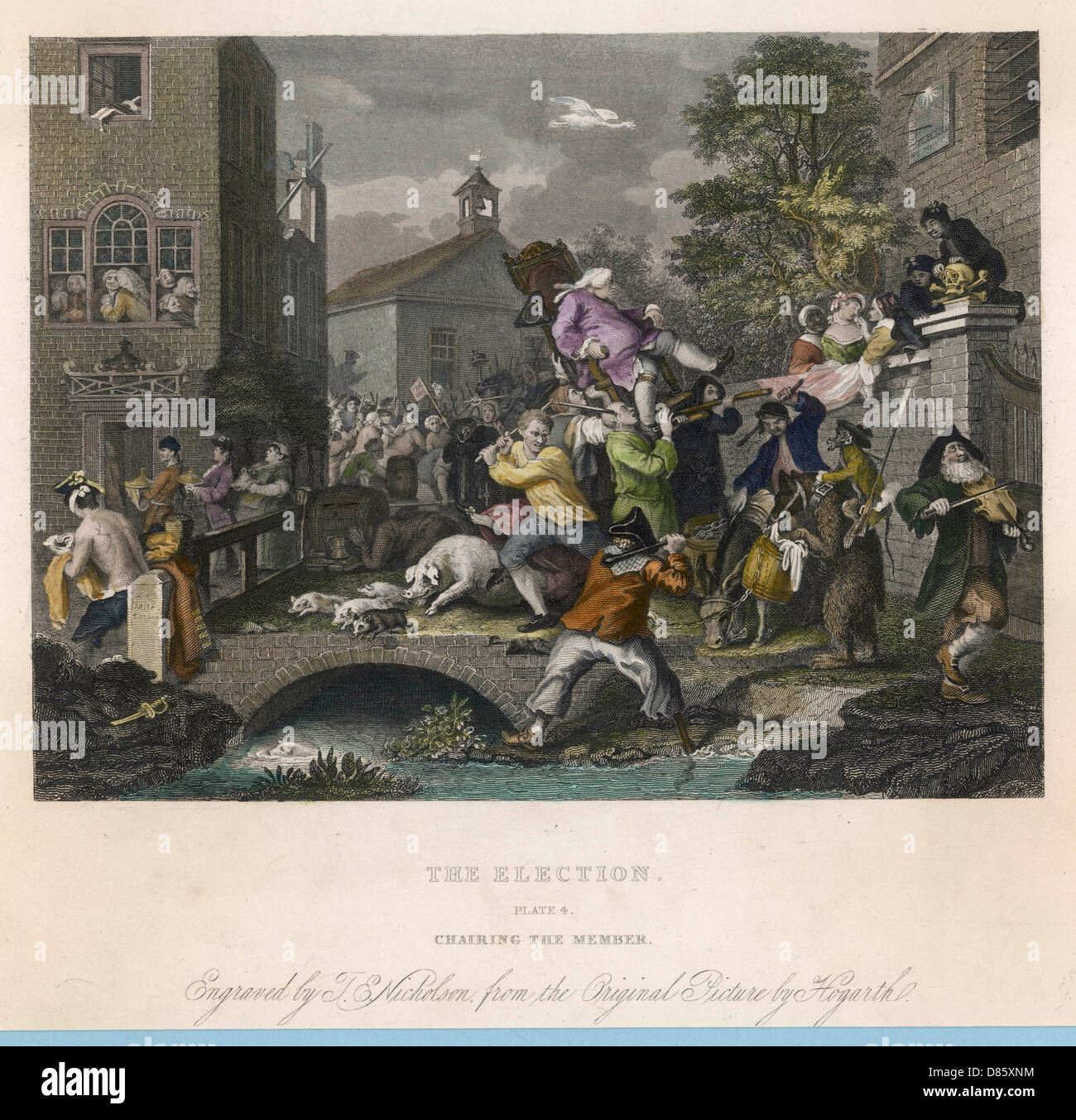 The Election, chairing the member, by William Hogarth Stock Photo - Alamy