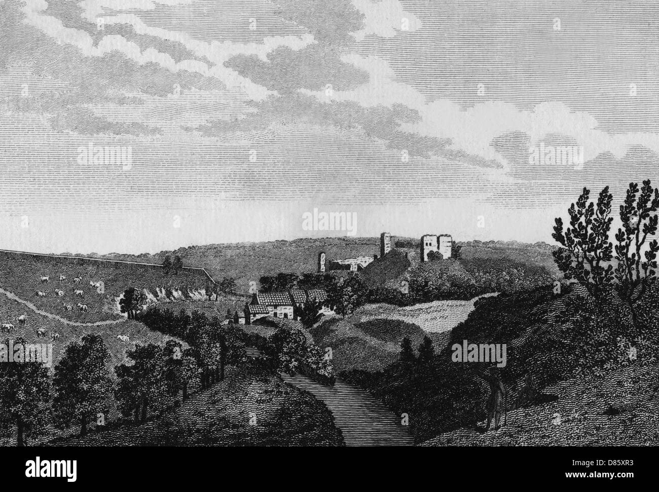 Mitford Castle, Northumberland Stock Photo - Alamy