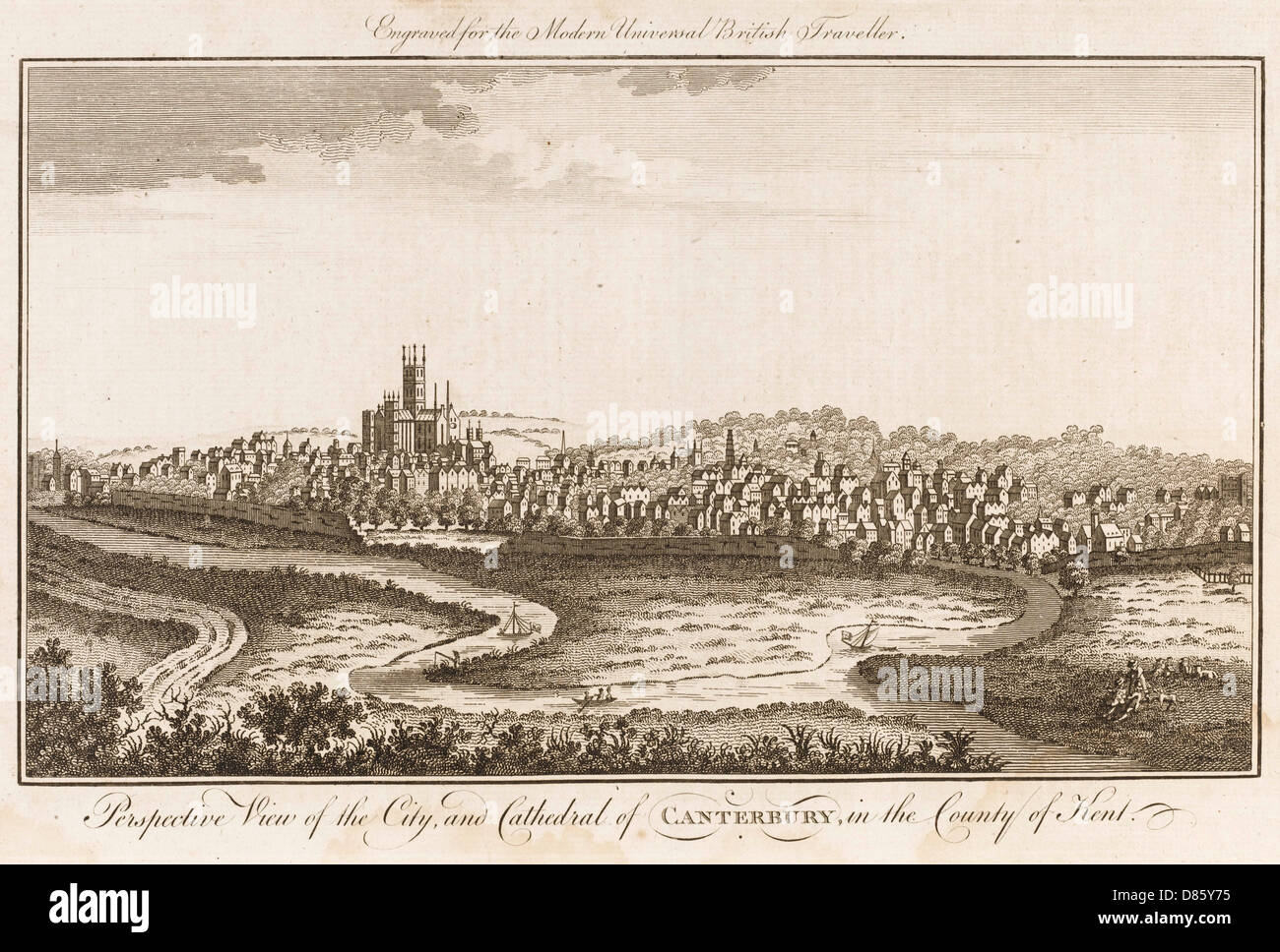 City of Canterbury in England 1779 Stock Photo - Alamy