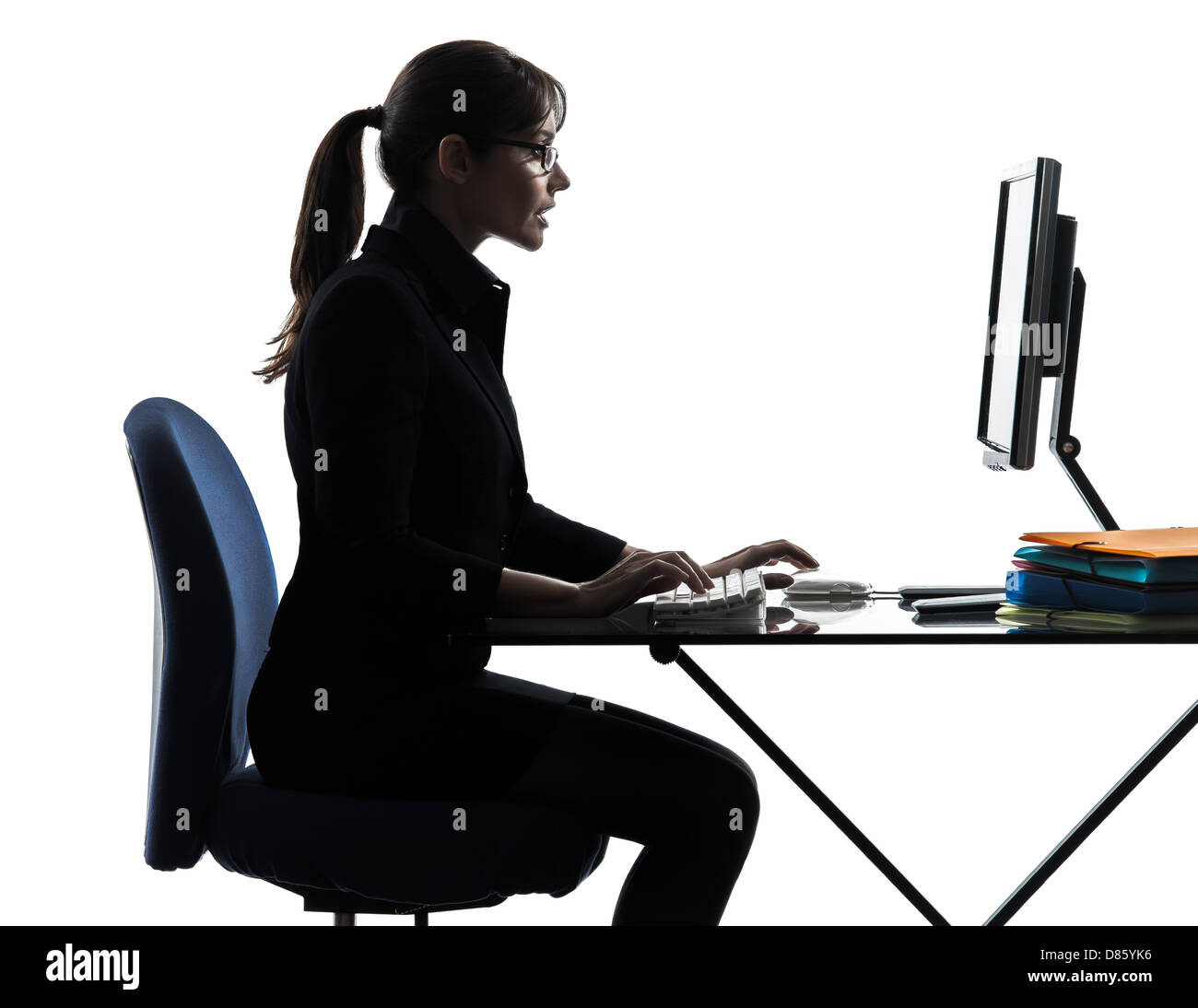 one business woman computer computing typing silhouette studio isolated ... one business woman computer computing typing silhouette studio isolated ...