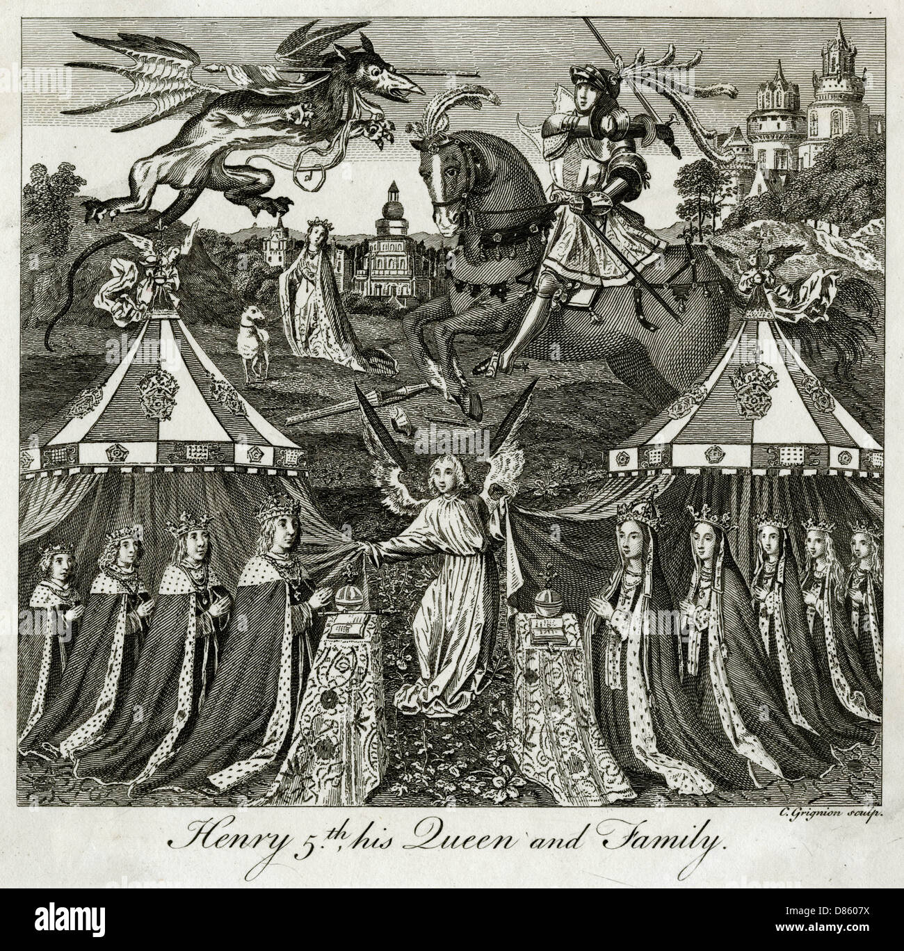 King Henry V of England and his family Stock Photo - Alamy