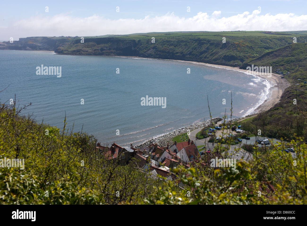 The view across Runswick Bay, North Yorkshire Stock Photo - Alamy
