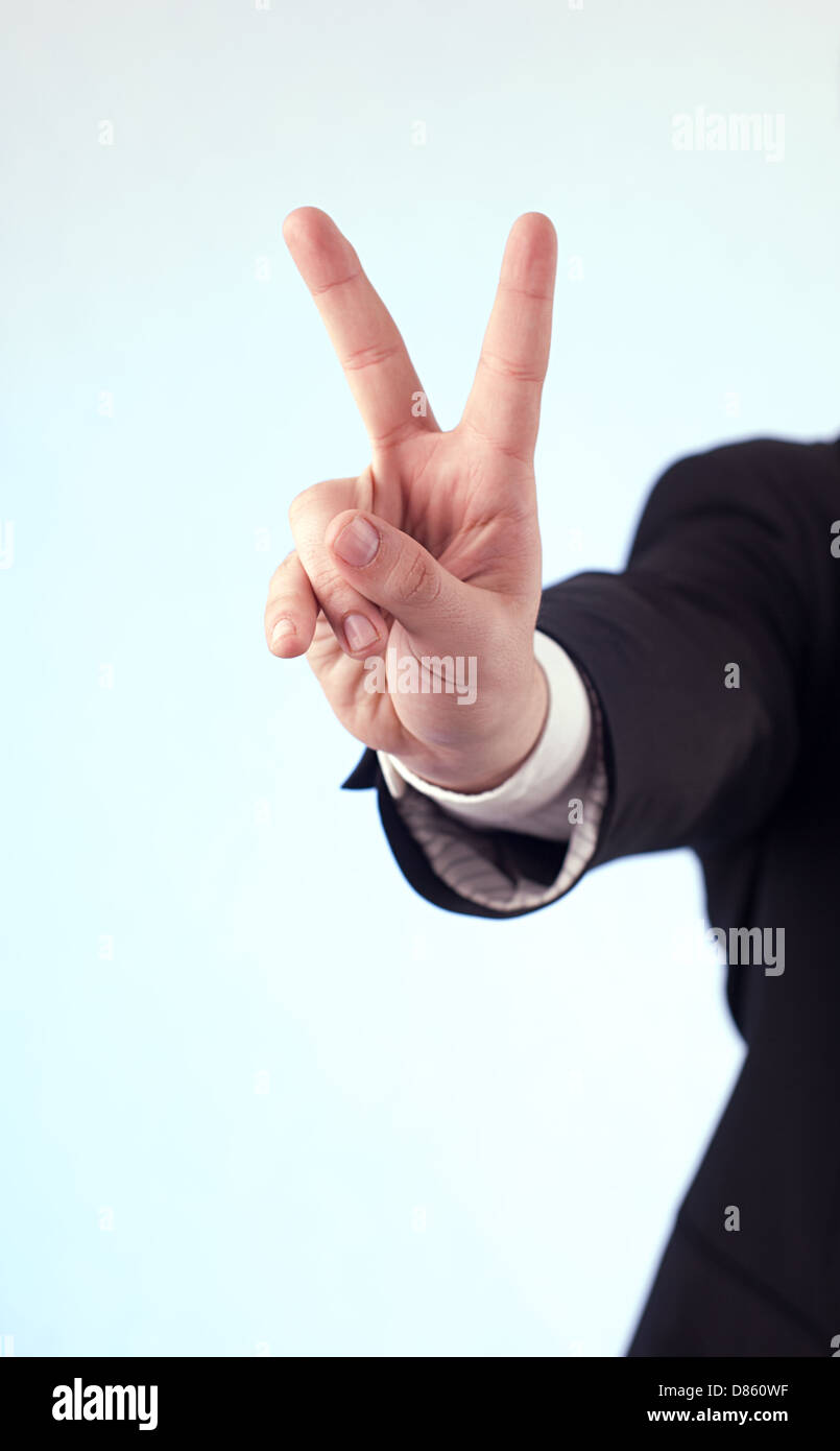 Victory / peace sign Stock Photo - Alamy