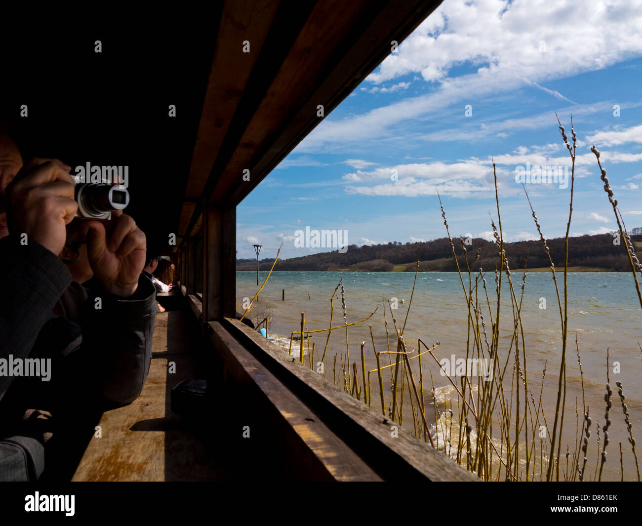 View from bird hide at Carsington Water a reservoir operated by Severn ...