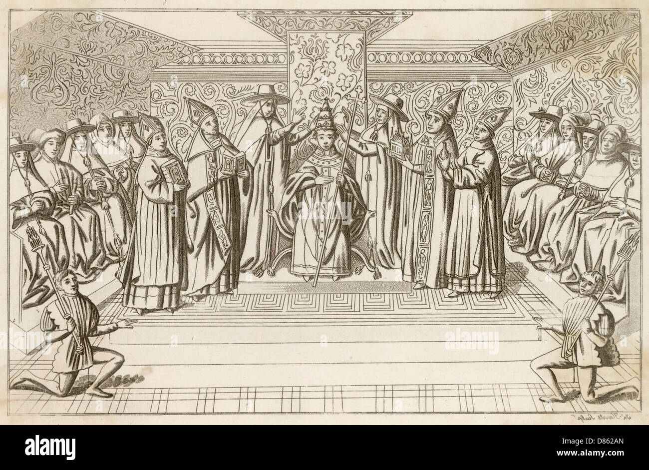 Pope Boniface IX crowned Stock Photo - Alamy