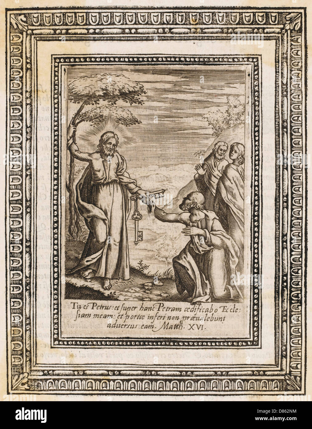 Saint Peter receiving the keys to the Kingdom of Heaven Stock Photo - Alamy