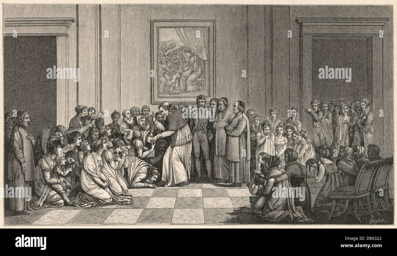 Pope Pius VII Blesses ring kissers Stock Photo - Alamy