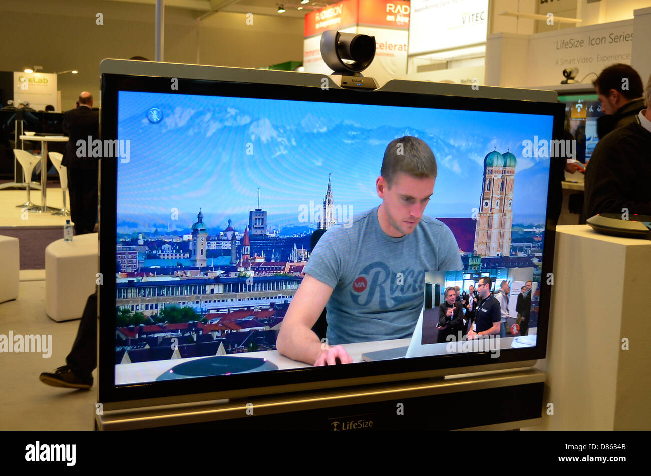 video conference display with camera Stock Photo - Alamy