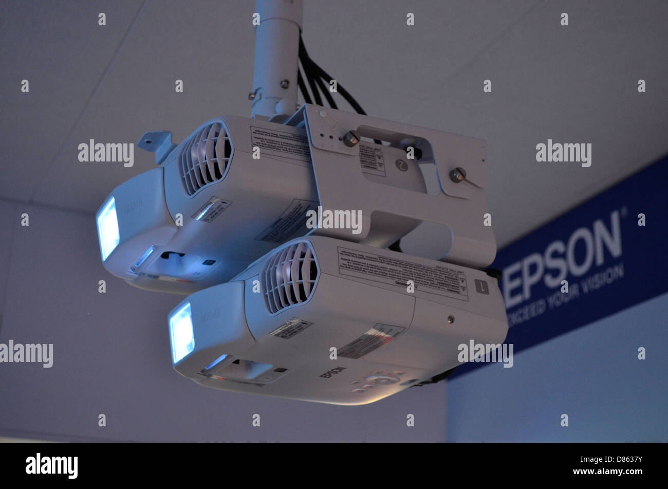 Dual projectors stacked Stock Photo - Alamy