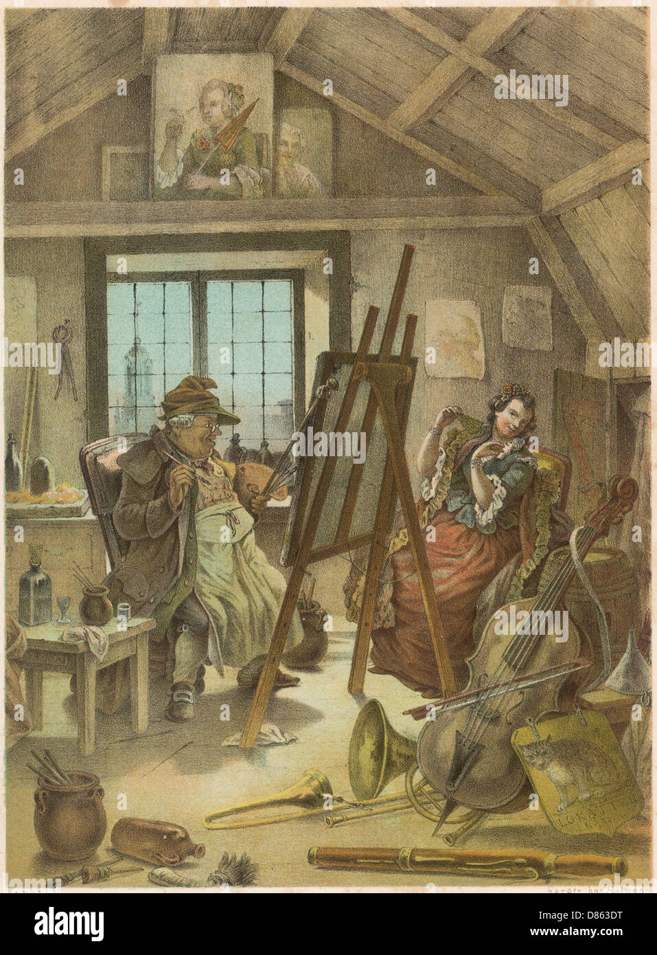 An artist named Moritz at work in his studio Stock Photo - Alamy