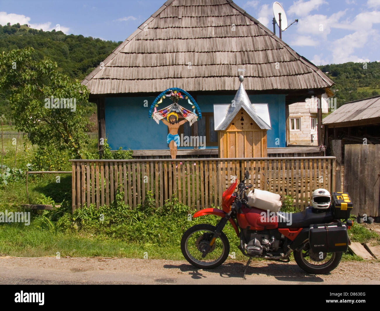 europe, romania, maramures, country house in the salauta river valley ...