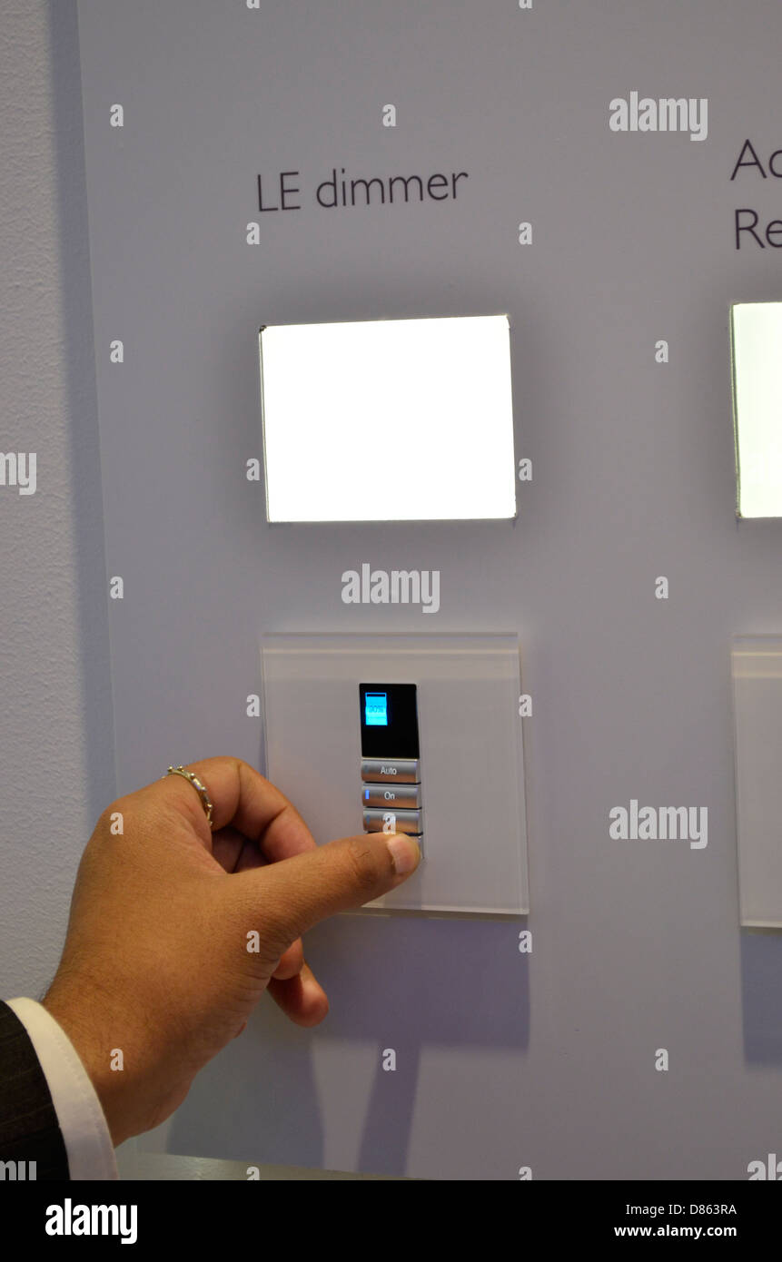 Man pressing a switch Stock Photo - Alamy