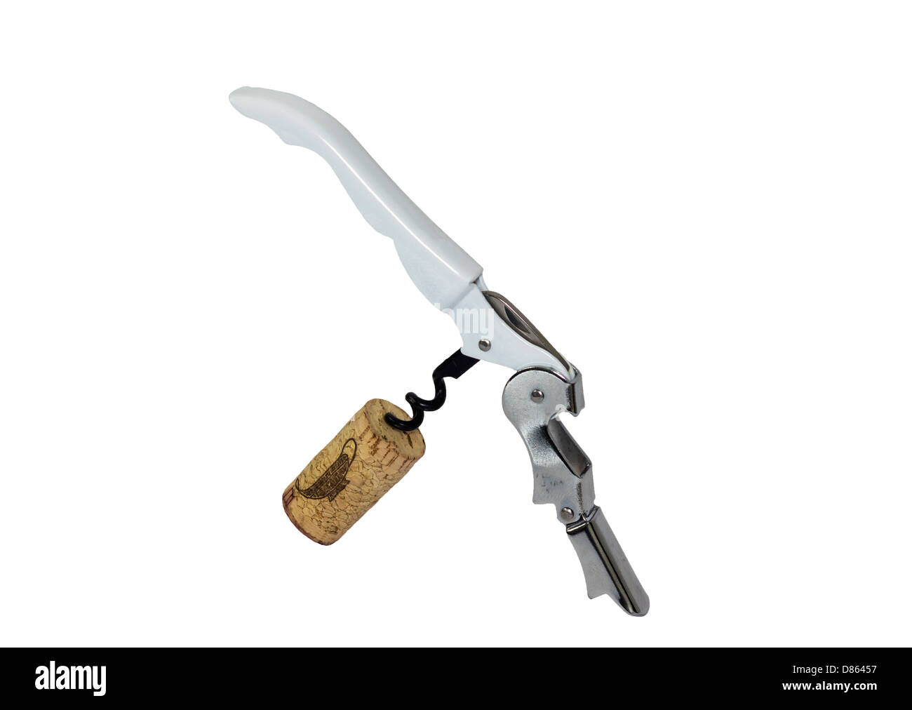 corkscrew with wine cork opener Stock Photo - Alamy