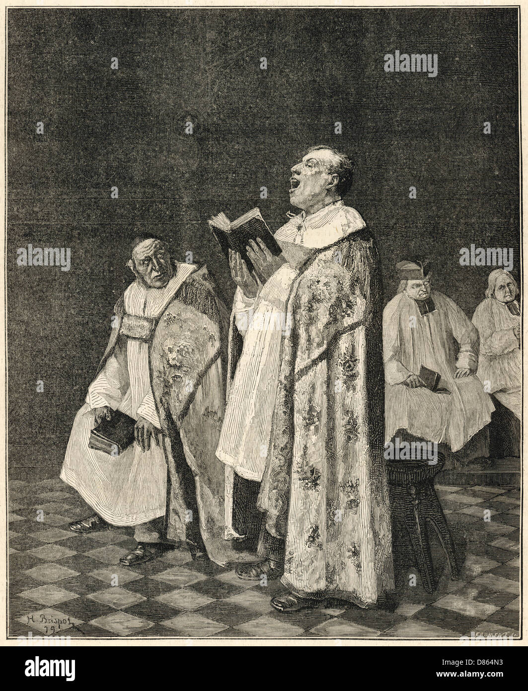 A Priest sings at the end of mass Stock Photo - Alamy