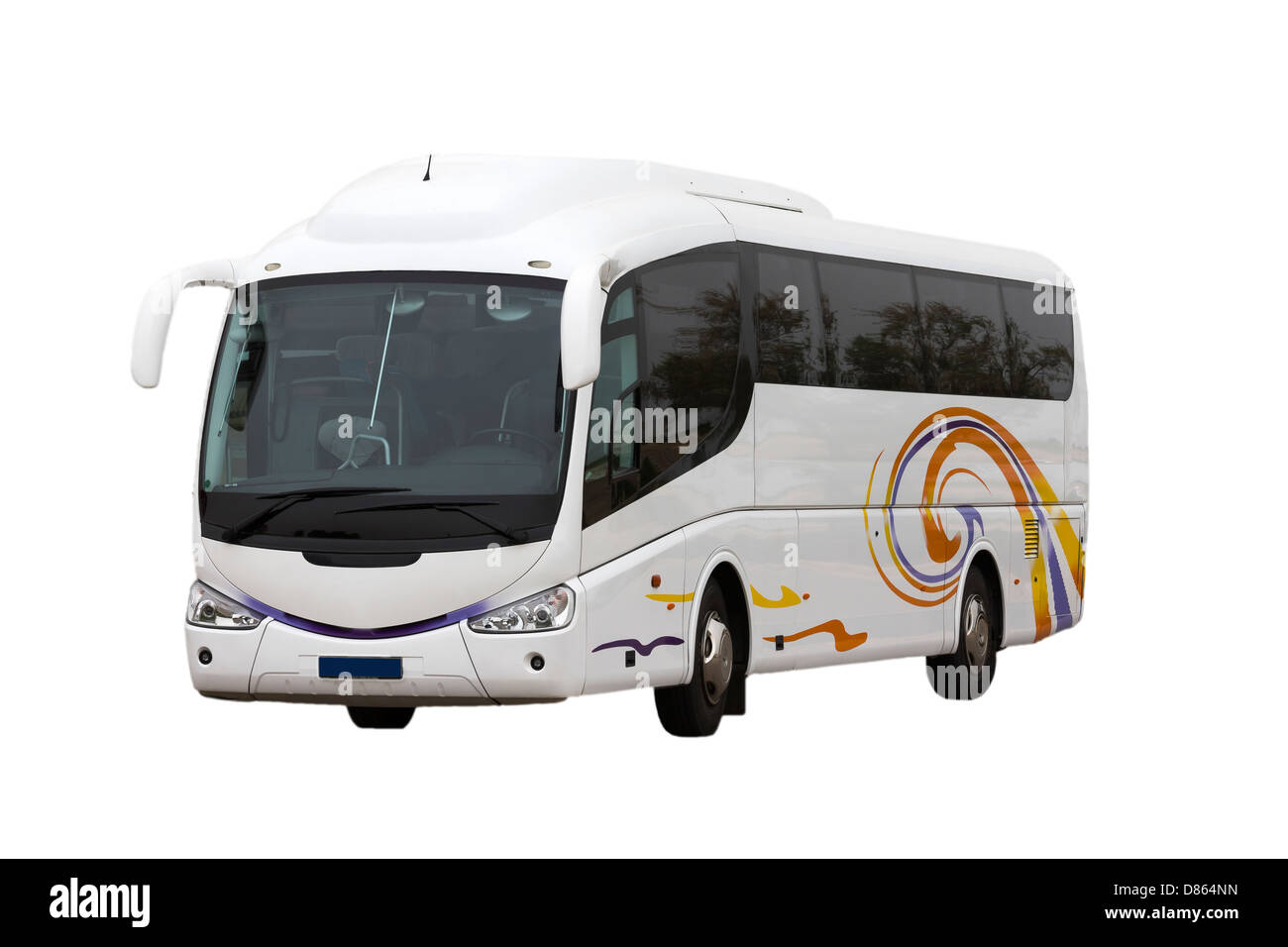 Tourist bus on a white background Stock Photo - Alamy