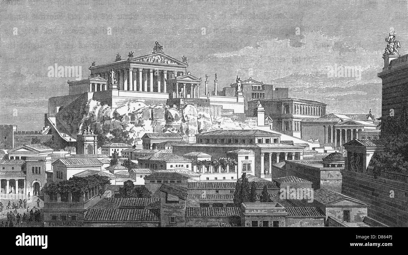 Pictorial reconstruction of The Capitol, Rome, Italy Stock Photo - Alamy