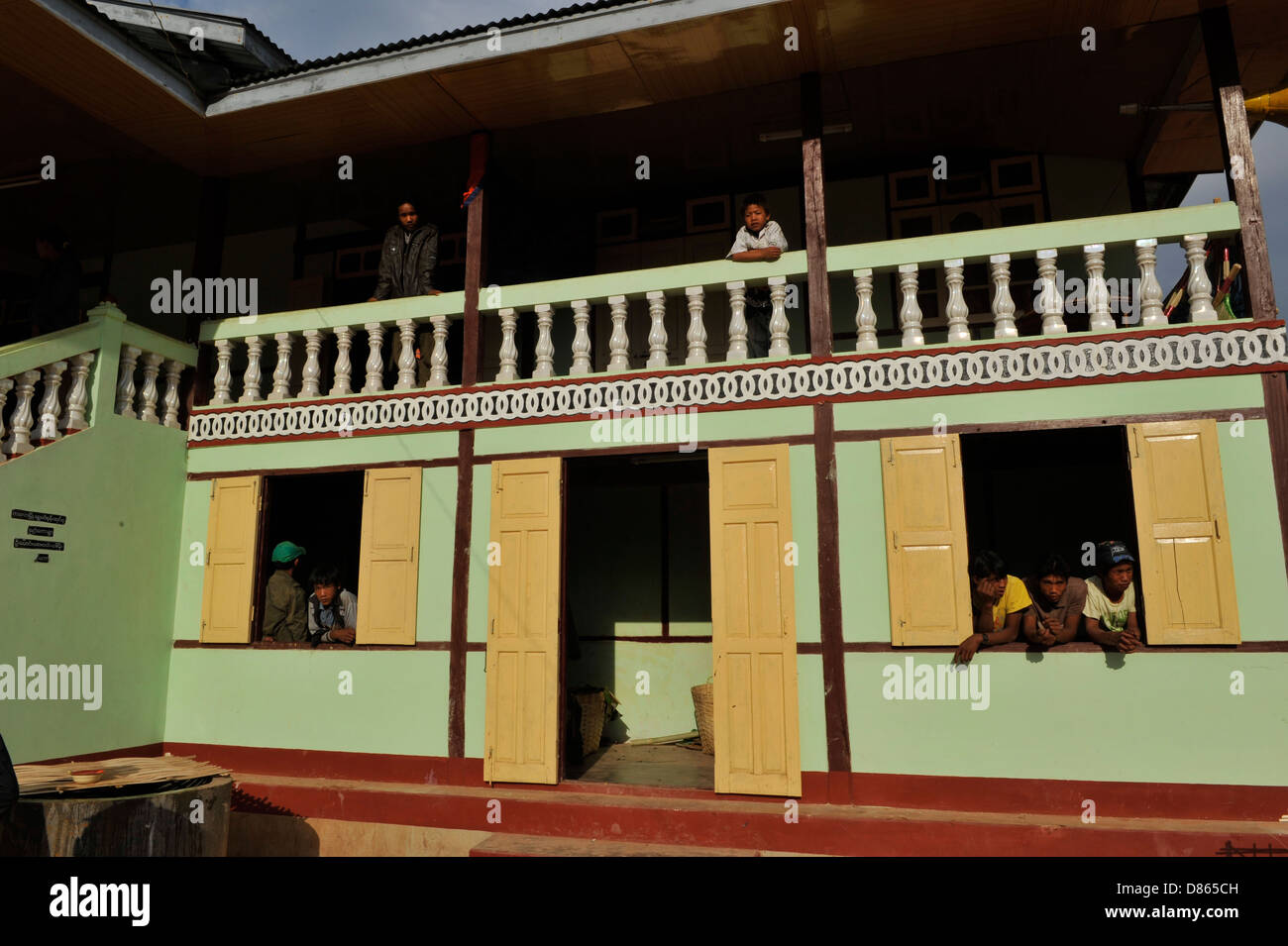 the temple of the Pein ne bin village in the Shan State,Burma Stock ...