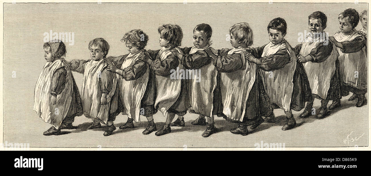 Toddlers in a line Stock Photo - Alamy