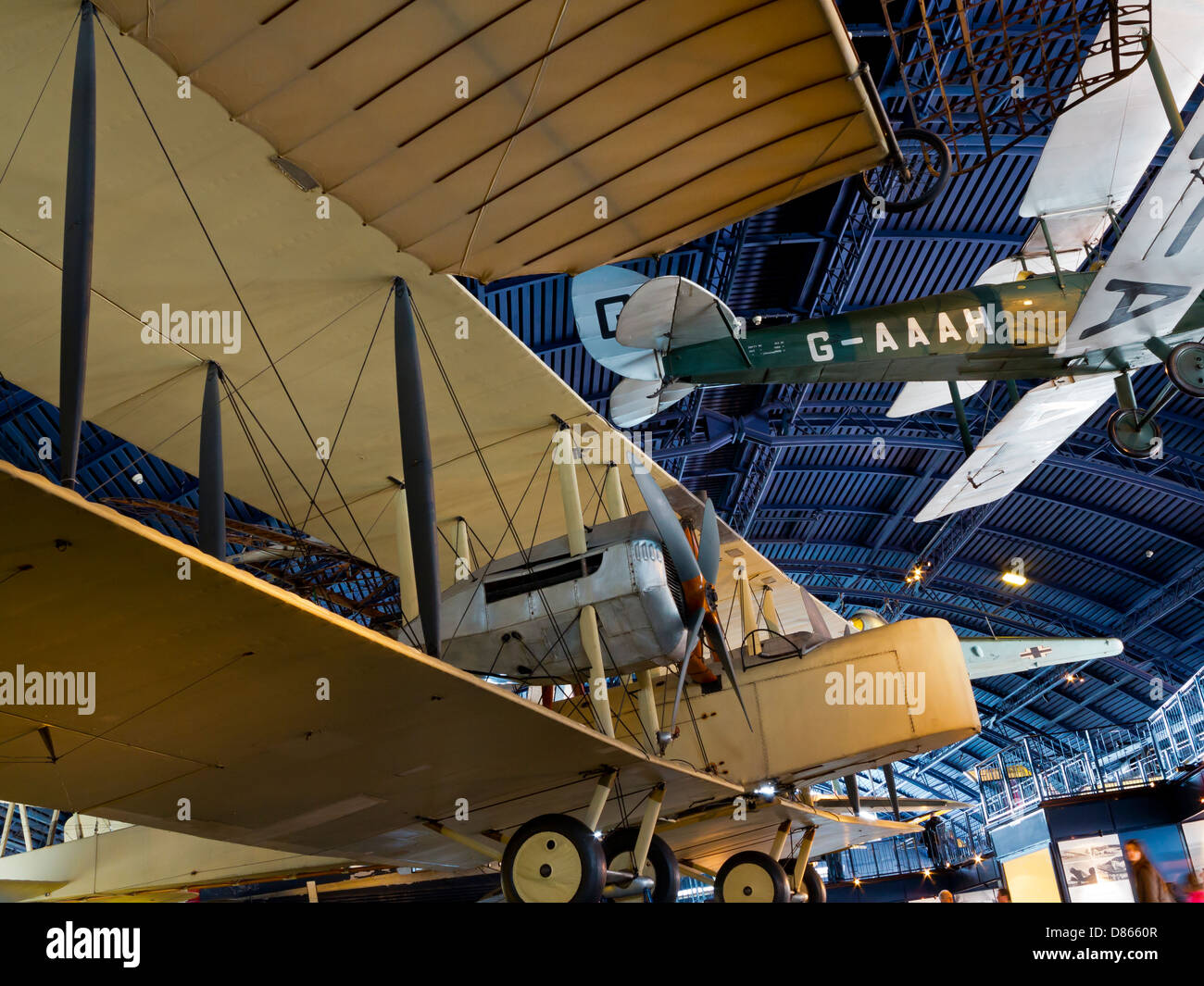 Vintage aircraft in the flight exhibits in the Science Museum one of ...
