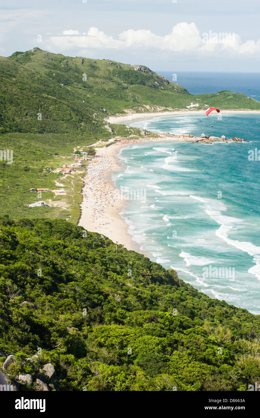 Mole Beach viewed from a distance. Florianopolis, Santa Catarina ...