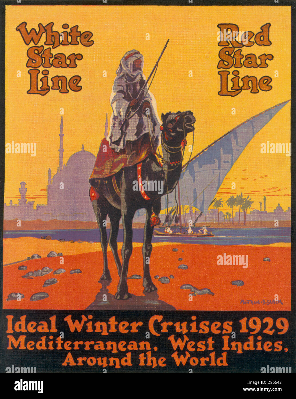 White star line poster hi-res stock photography and images - Alamy