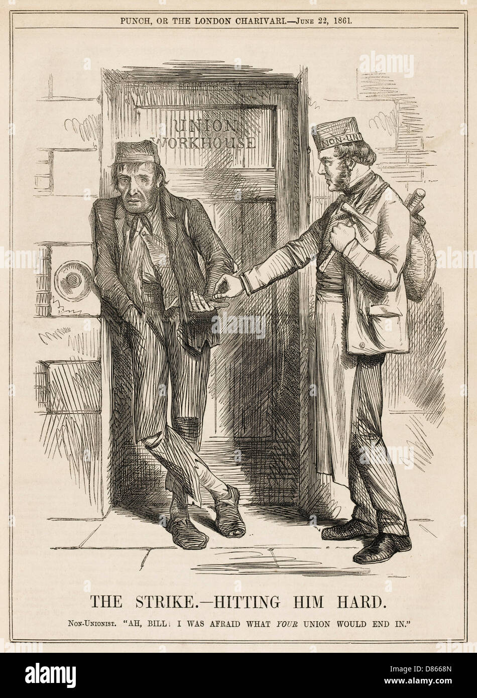 Cartoon, The Strike -- Hitting Him Hard Stock Photo - Alamy