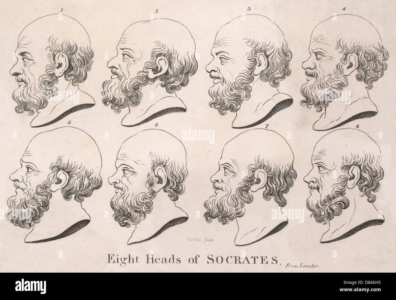 Eight heads of Socrates, Classical Greek philosopher Stock Photo - Alamy