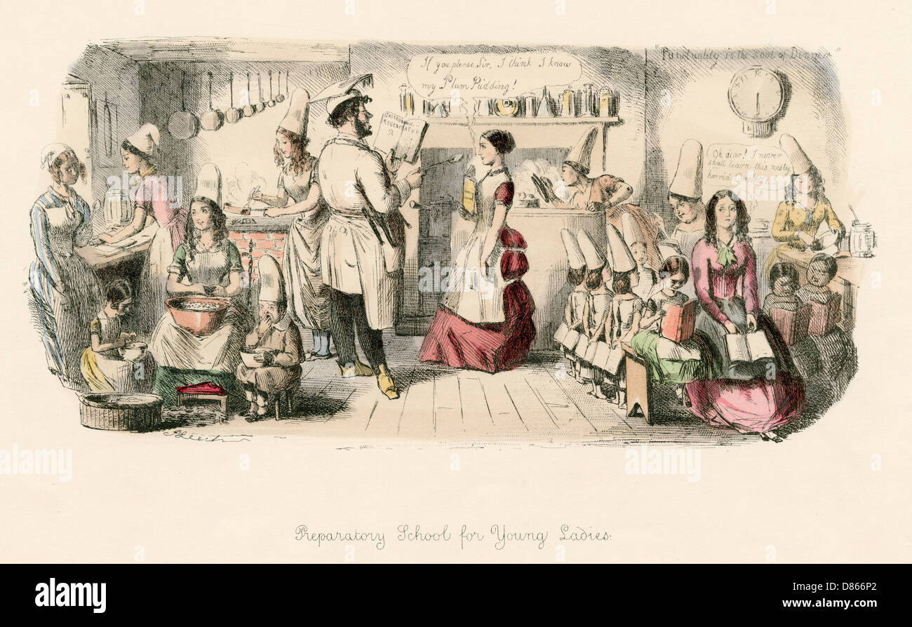 Young ladies Preparatory School 1858 Stock Photo - Alamy