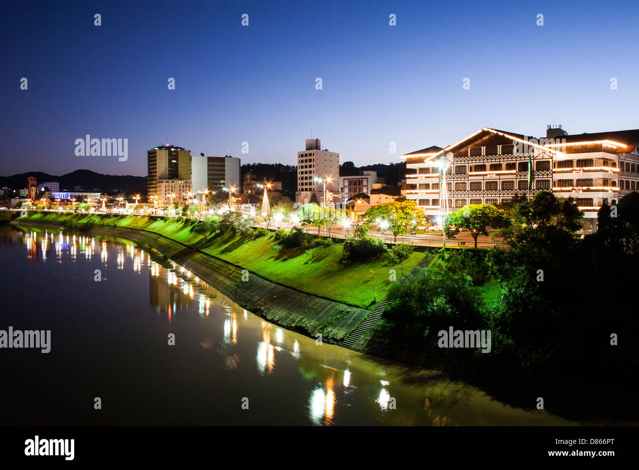 Beira Rio Avenue and Itajai River at evening Stock Photo - Alamy