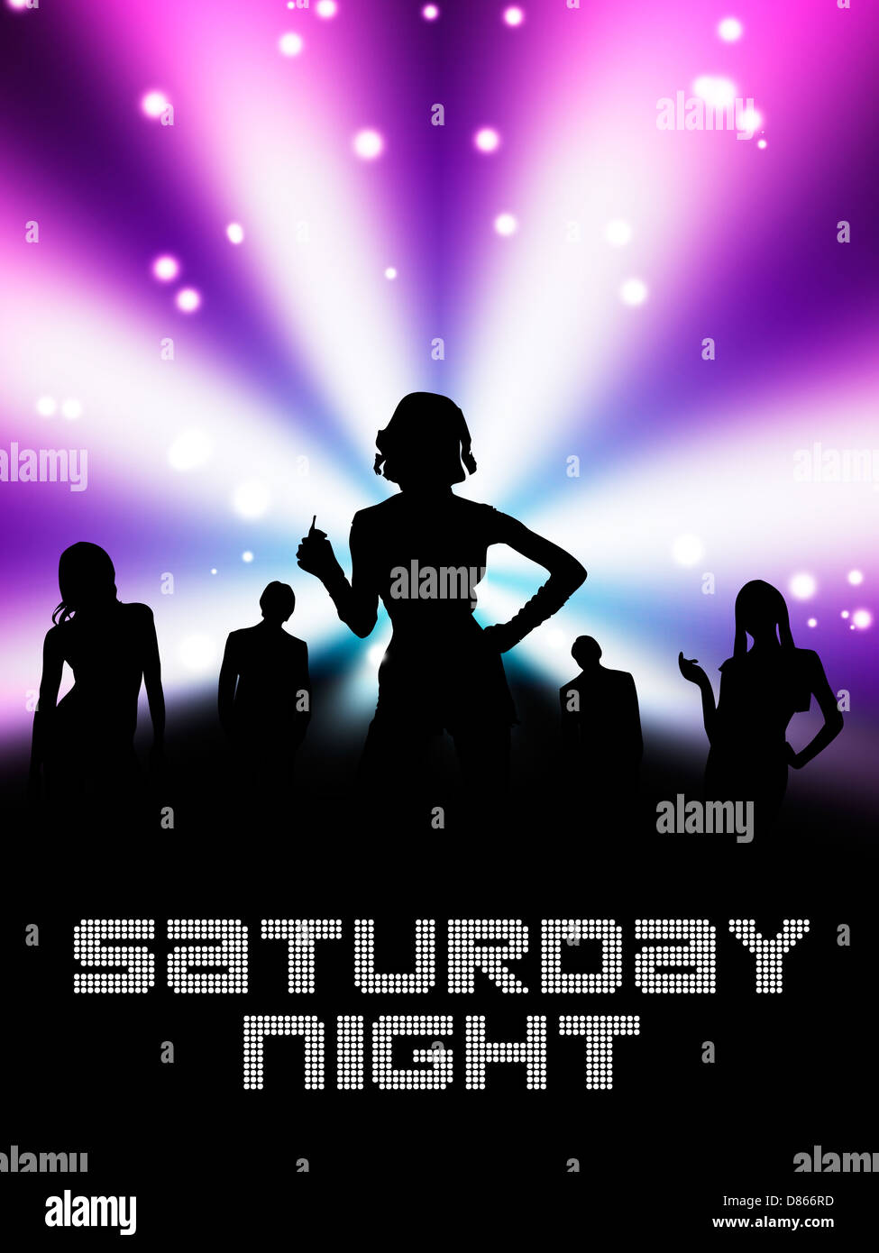 Saturday night. Disco poster background layout Stock Photo - Alamy