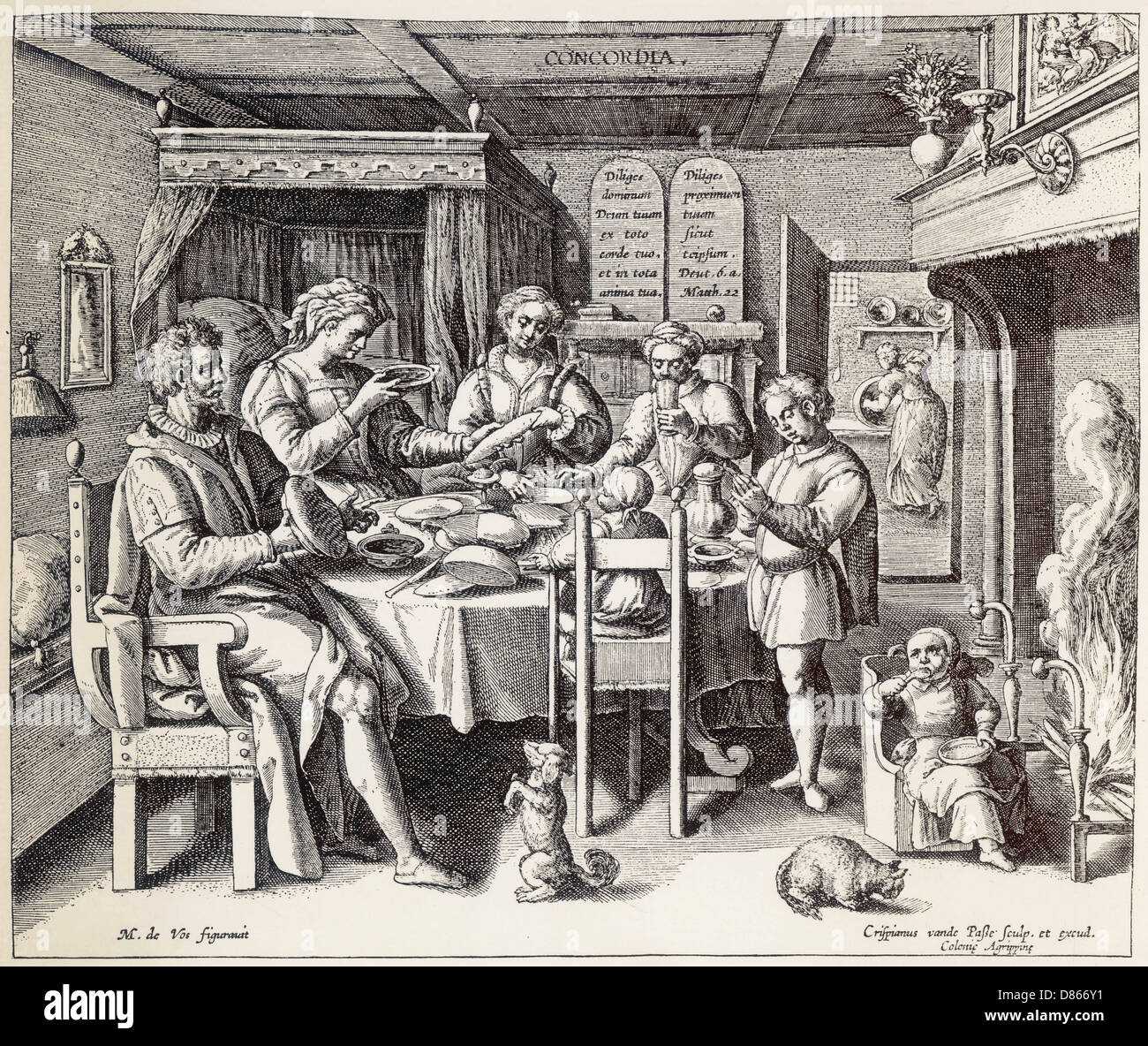 German Family At Table Stock Photo - Alamy