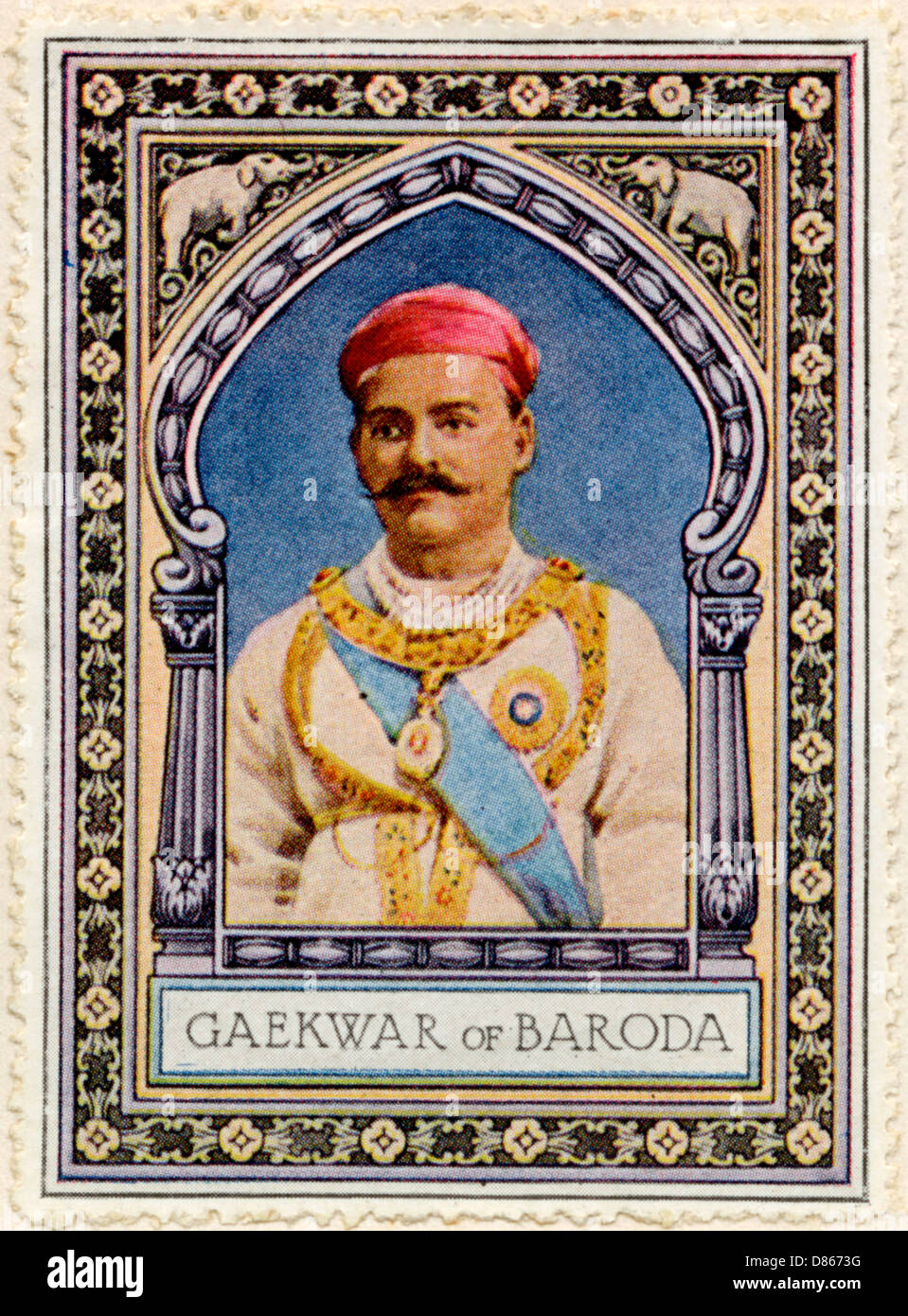 Maharaja Of Baroda Stamp Stock Photo - Alamy
