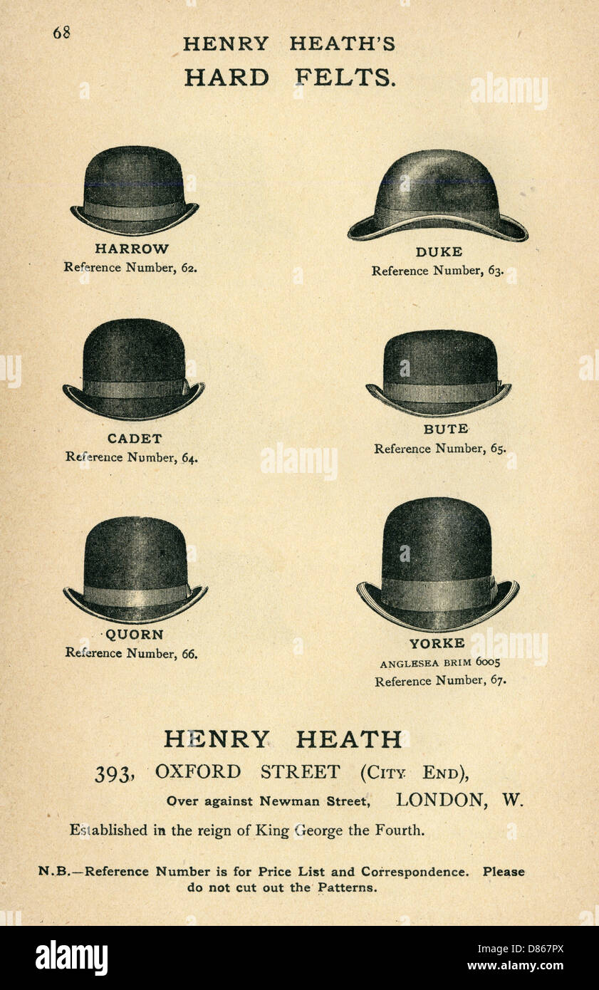 Henry Heath's hard felts Stock Photo - Alamy