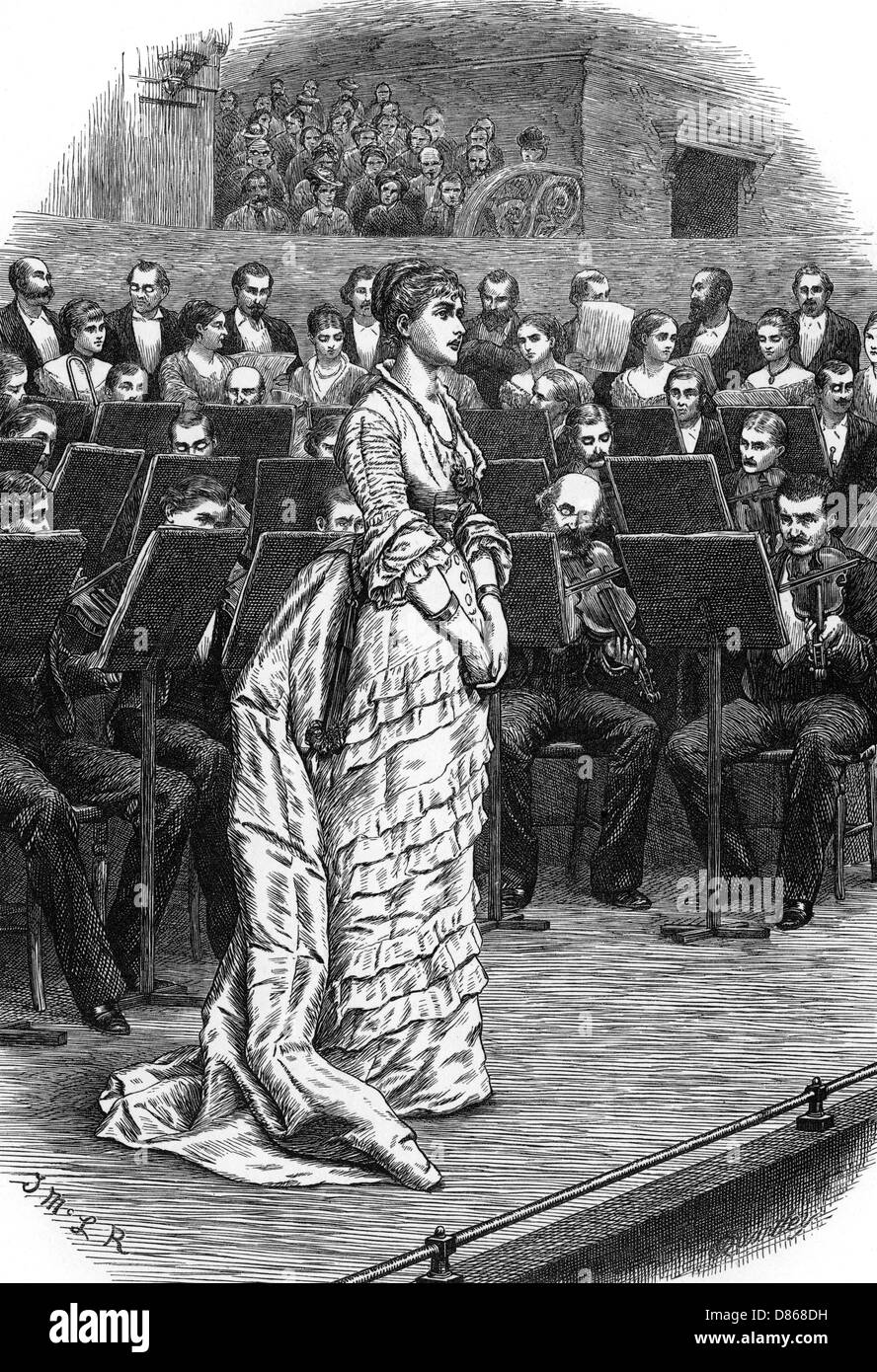 Musical stage singer Black and White Stock Photos & Images - Alamy