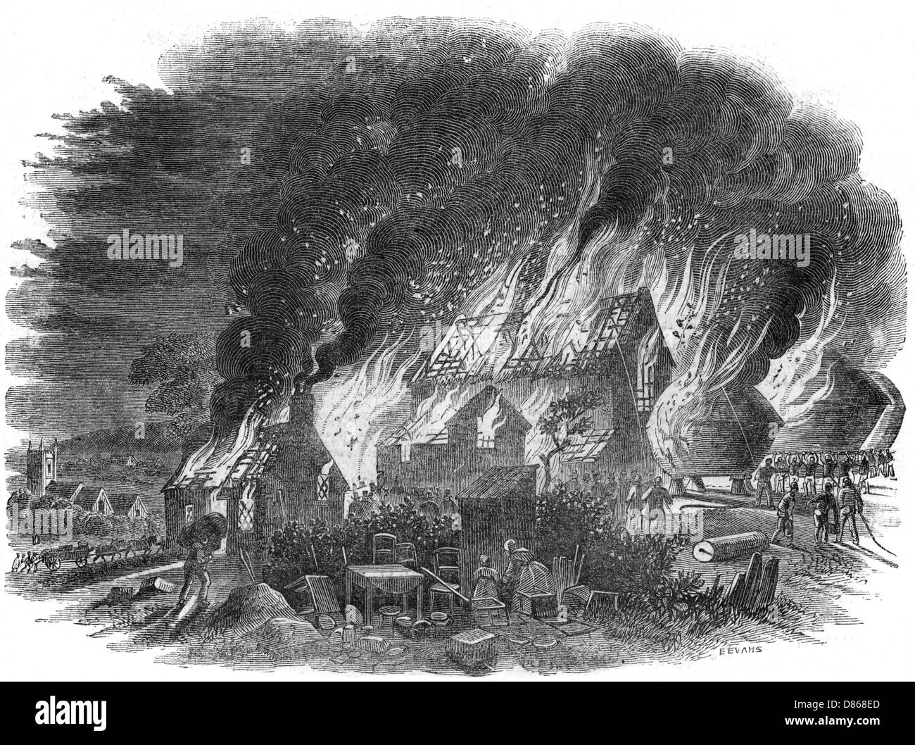 Cottle's Farm set ablaze Stock Photo - Alamy